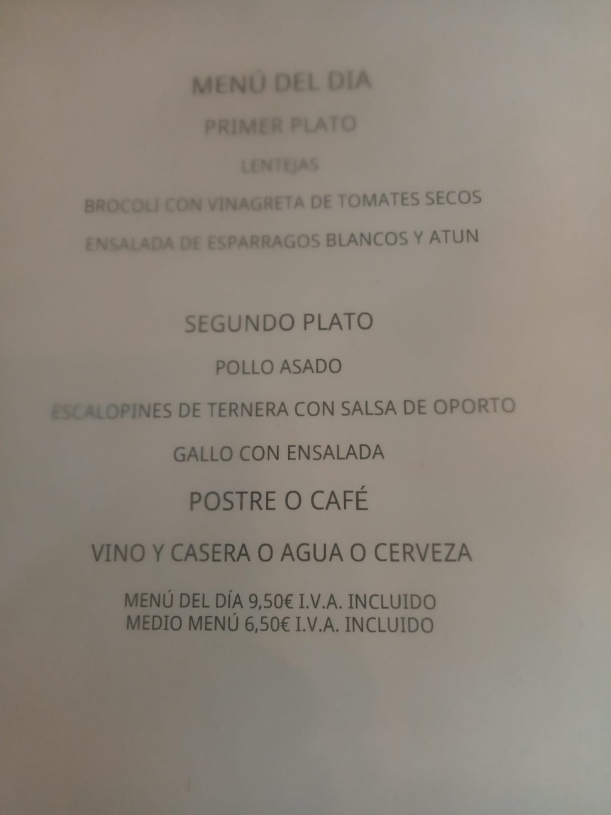 Casa Julián | Menu